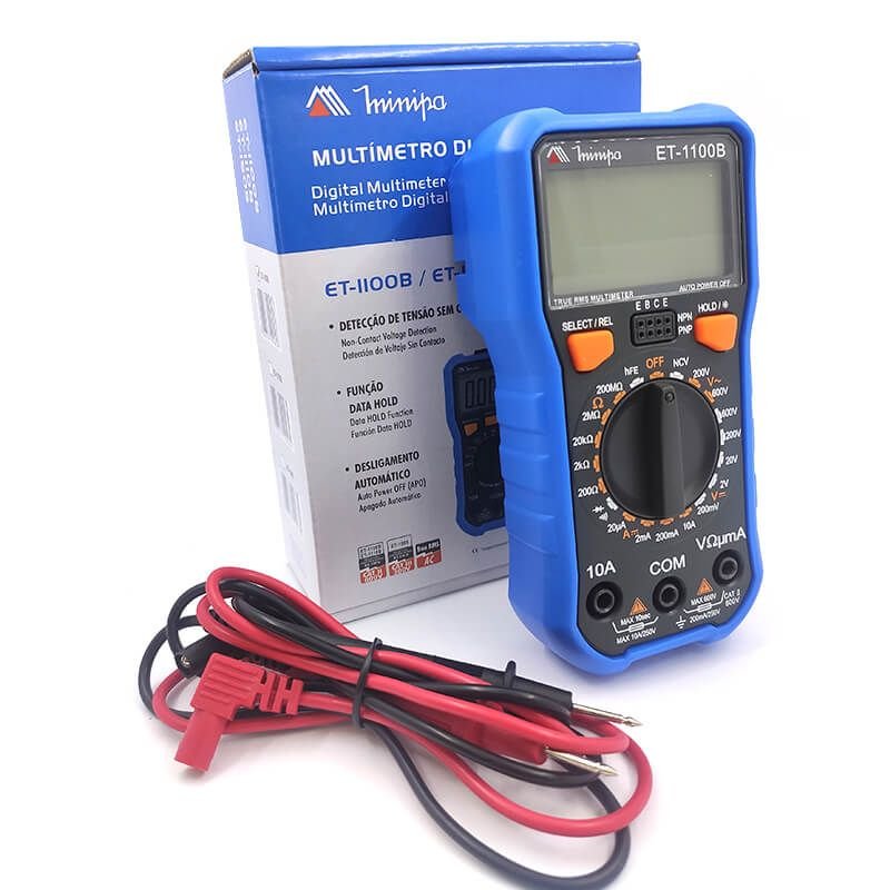 Multímetro Digital ET-1100B - True Rms, NCV e medição de Hfe