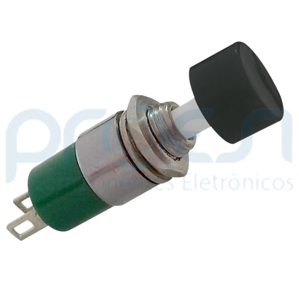 DS-323 Chave Push Button NA - 2T - Preta