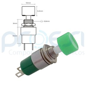 DS-323 Chave Push Button NA - 2T - Verde