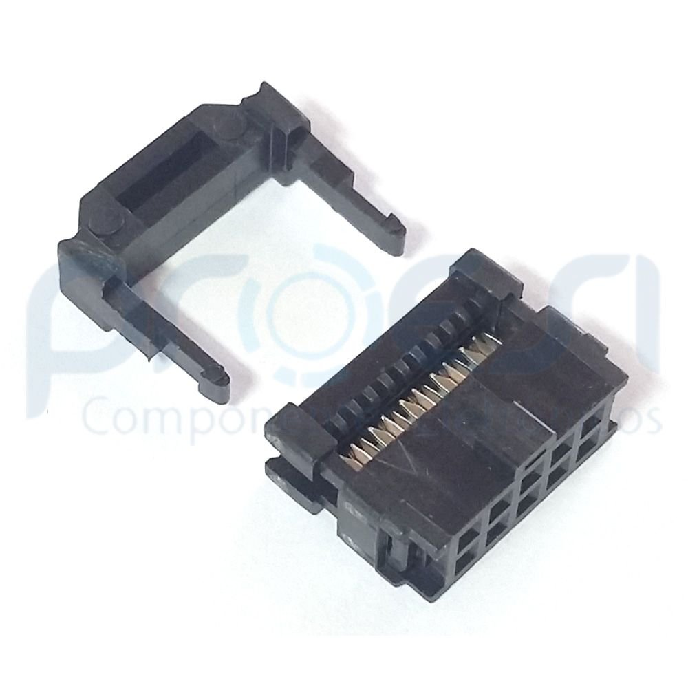 Conector Latch Fêmea Com Aliviador - 10 Vias