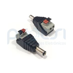 Plug P4 Macho 2,1x5,5x11mm - com Engate Rápido