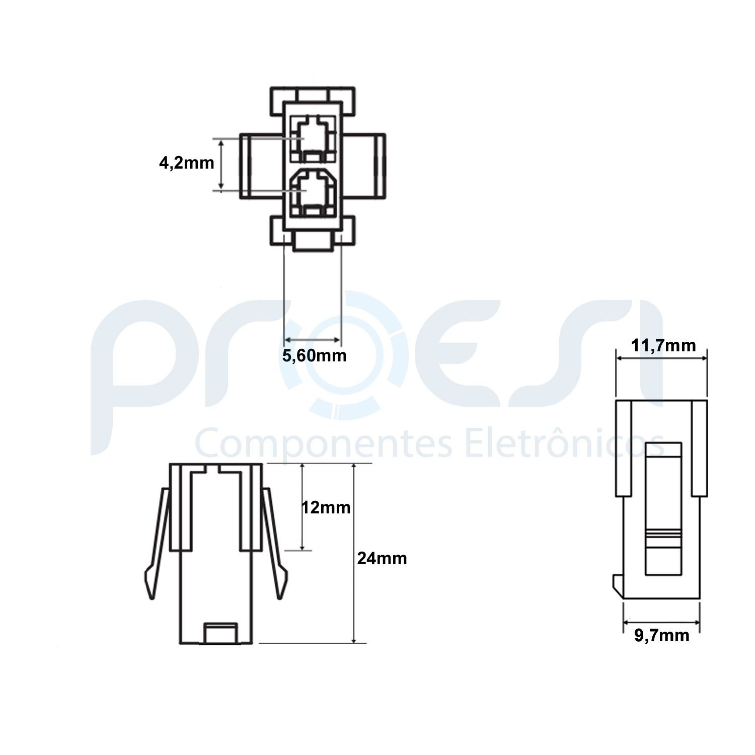 Conector Mini fit Fêmea 2 Vias (HP051)