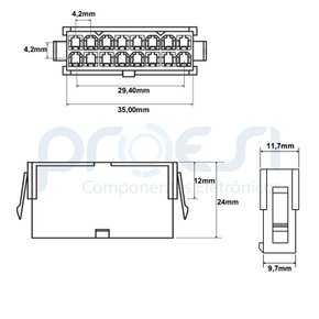 Conector Mini Fit Fêmea 16 vias (2x8) | Proesi Componentes