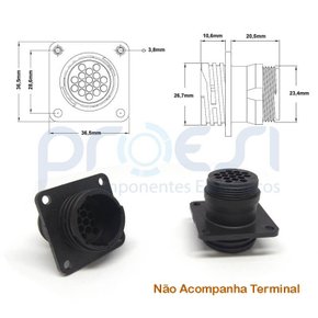 Conector AMP/TYCO 16 Vias Fêmea REF. 206036-1