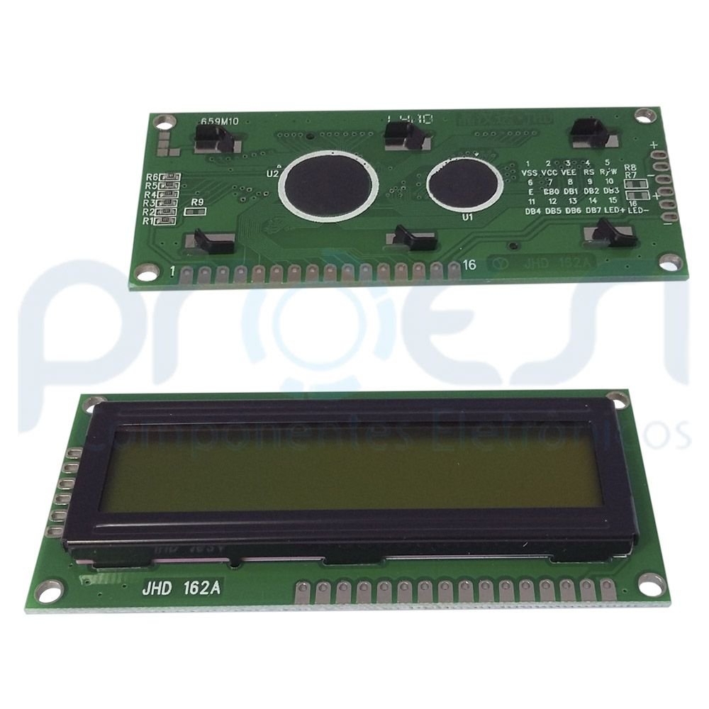 Display LCD JHD-162A 16X2 sem Backlight - Verde