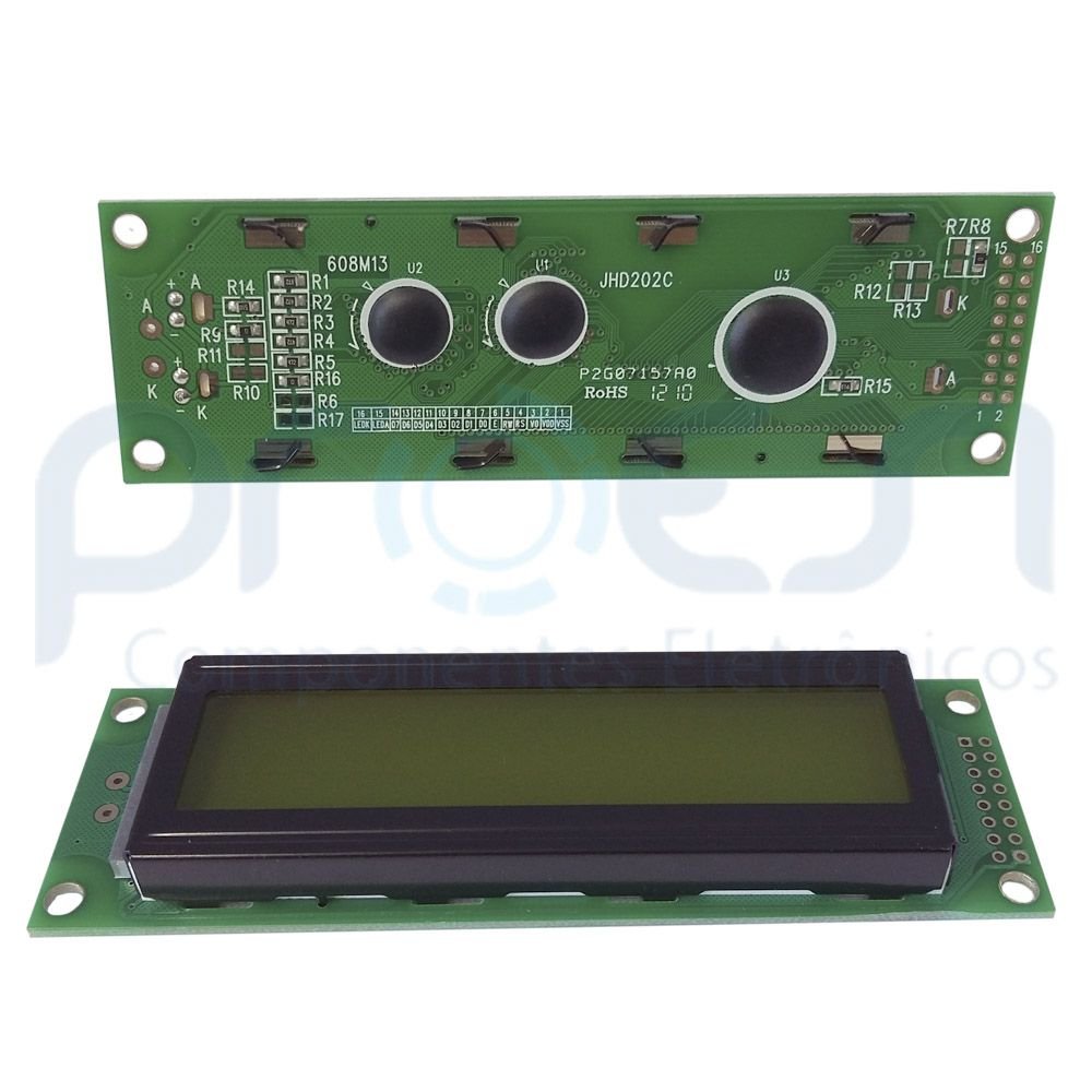 Display LCD JHD-202C 20X2 com Back, Verde