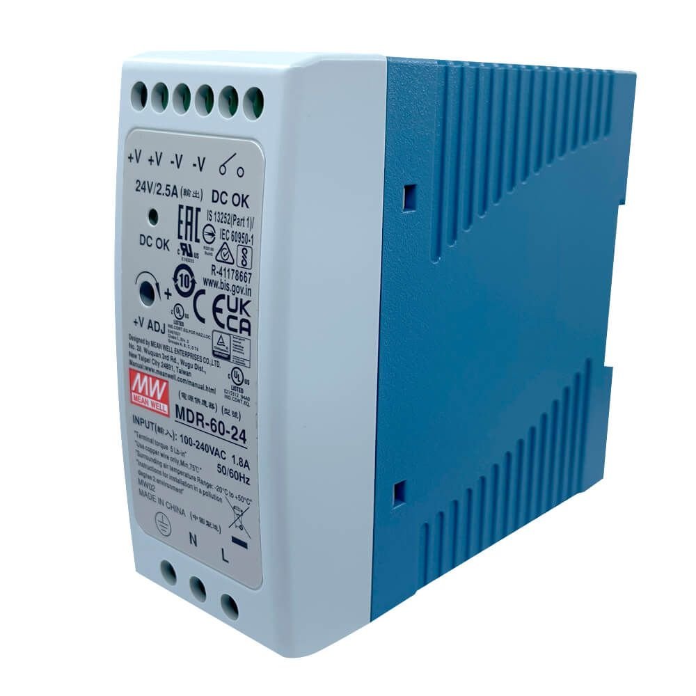 Fonte Chaveada MDR-60-24 - 24V / 2,5A - Fixação em Trilho