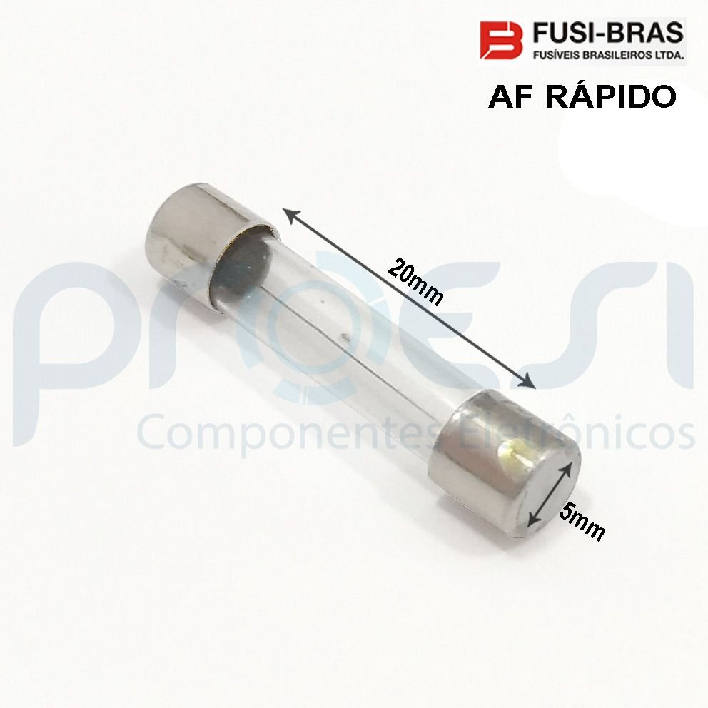 Fusível Vidro Fusibras 20AGF 5X20mm - 1A - Rápido