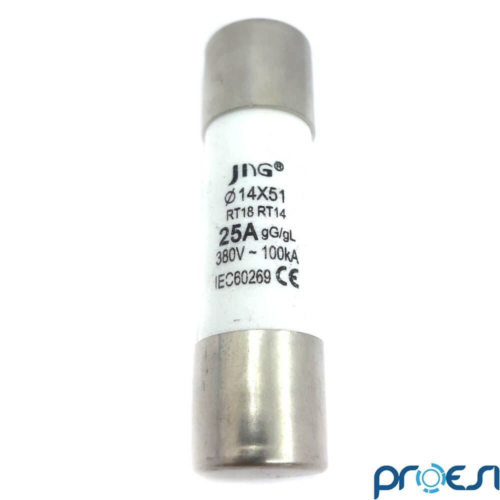 Fusível Cartucho gG/gL 14X51mm Retardo 380V - 25A