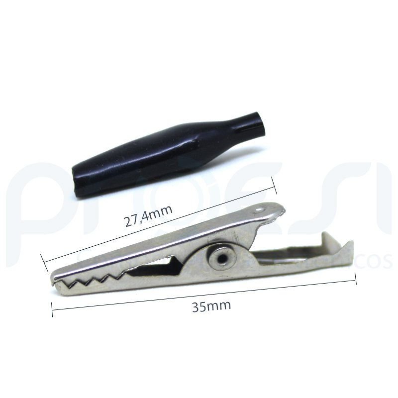 Garra Jacaré de 35mm Pré-Isolada de cor Preta