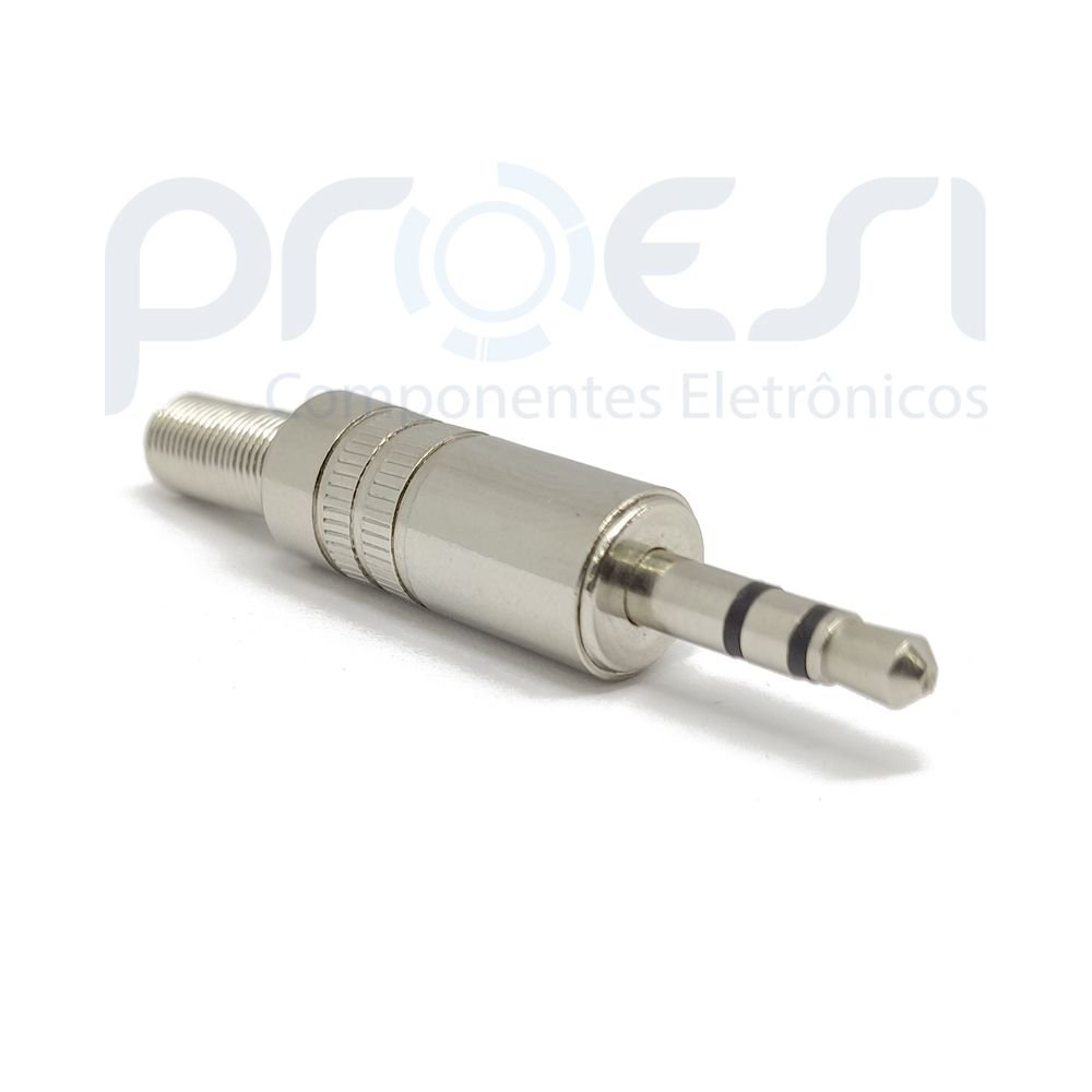 Plug P2 Estéreo Metal Níquel - com Mola