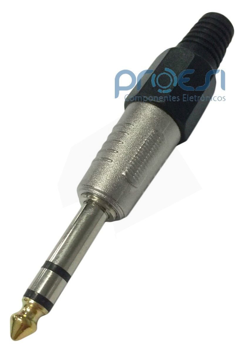Plug P10 Metálico Stereo, Preto