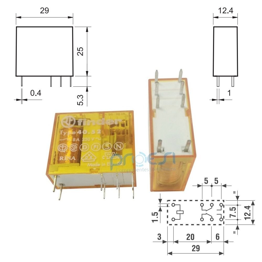 Rele FINDER 4052.8.024.0000 - 24 VAC