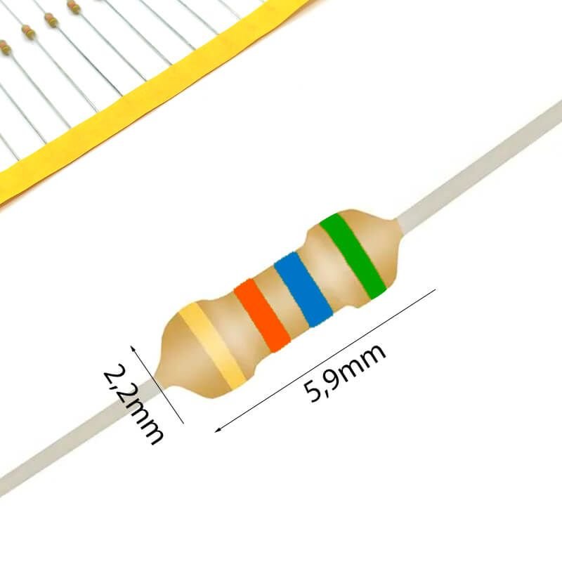 Resistor 56K Ohms com Potência 1/4W e Precisão de 5%