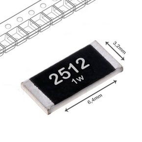 Resistor 75K Ohms, SMD 2512 1W e 5% Precisão.