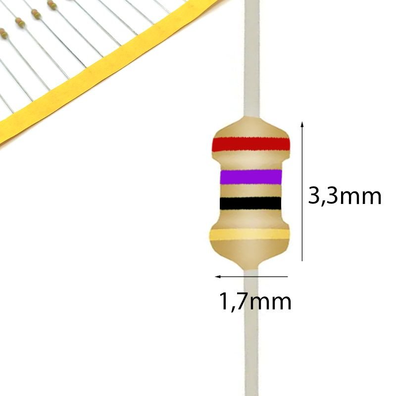 Resistor 27 Ohms com Potência 0,125W e Precisão de 5%