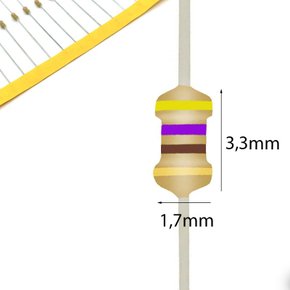 Resistor 470 Ohms com Potência 0,125W e Precisão de 5%