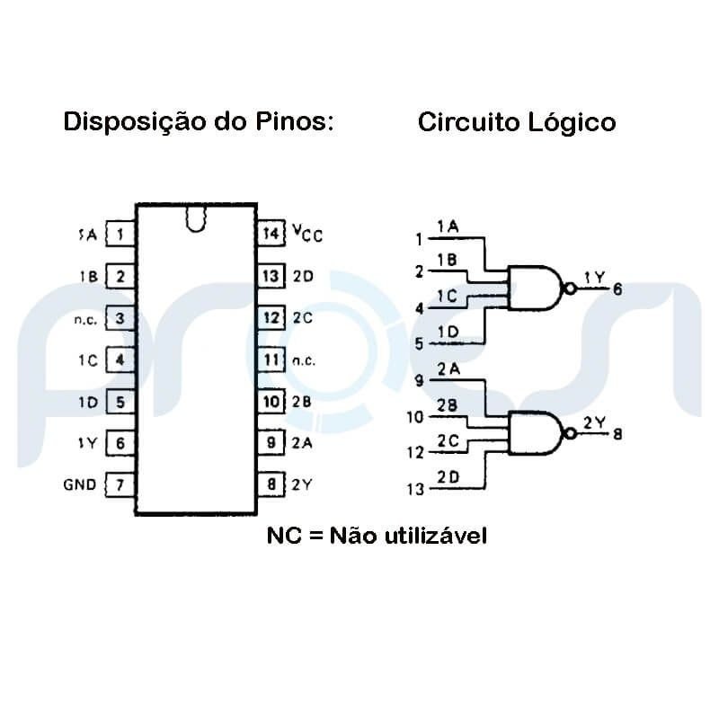 Circuito Integrado 74HC20 SMD - Porta Lógica NAND | Proesi Comp