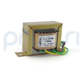Transformador Entrada 110/220V Saída 12+12 - 3A