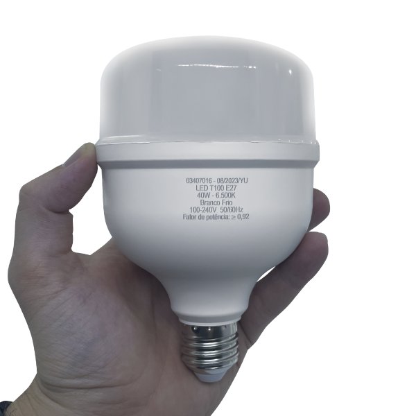 Lâmpada Bulbo LED E27 40W 3200Lm 100-240V 6.500K