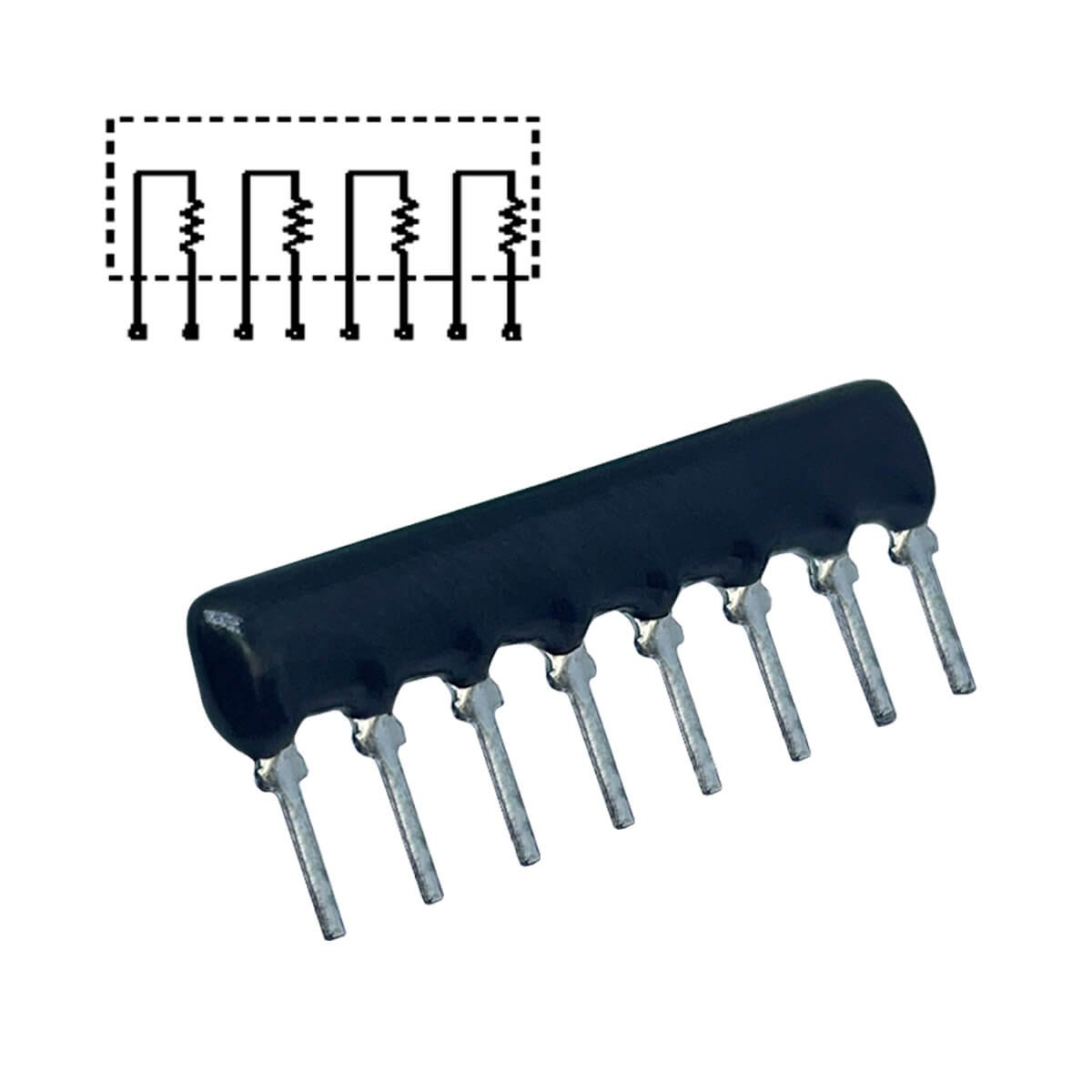 Rede Resistiva 8 Pinos com 4 Resistores de 22K
