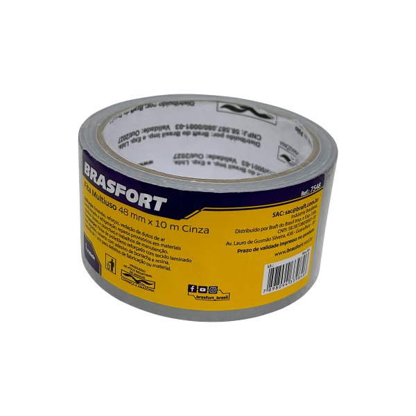 Fita Multiuso 48mm x 10 Metros | Cinza | Brasfort