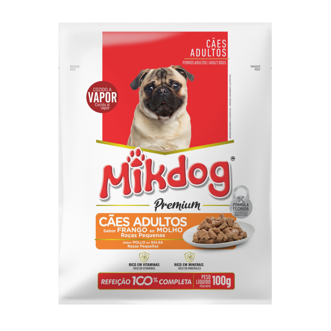 Mik Dog Sachê Frango Raças Pequenas 100 G Display 18 Unidades