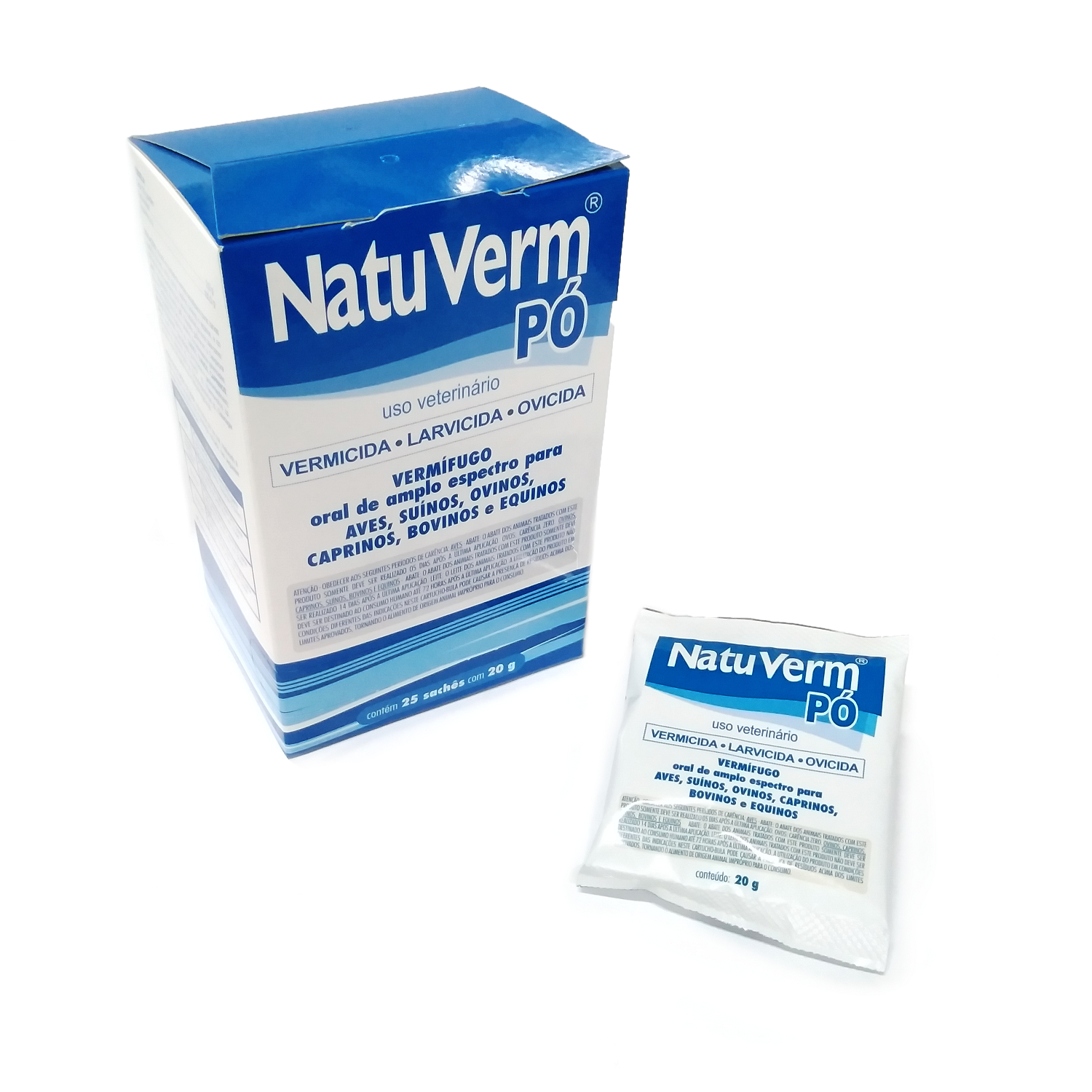 Natu Verm Pó Oral Vermífugo Fembendazol Display 25 Sachês 20 G