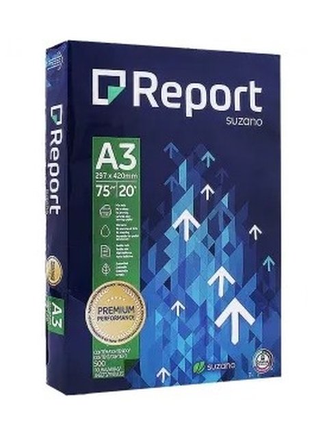 500 Folhas De Papel Sulfite Report Premium 75g A3-QUALIFOR