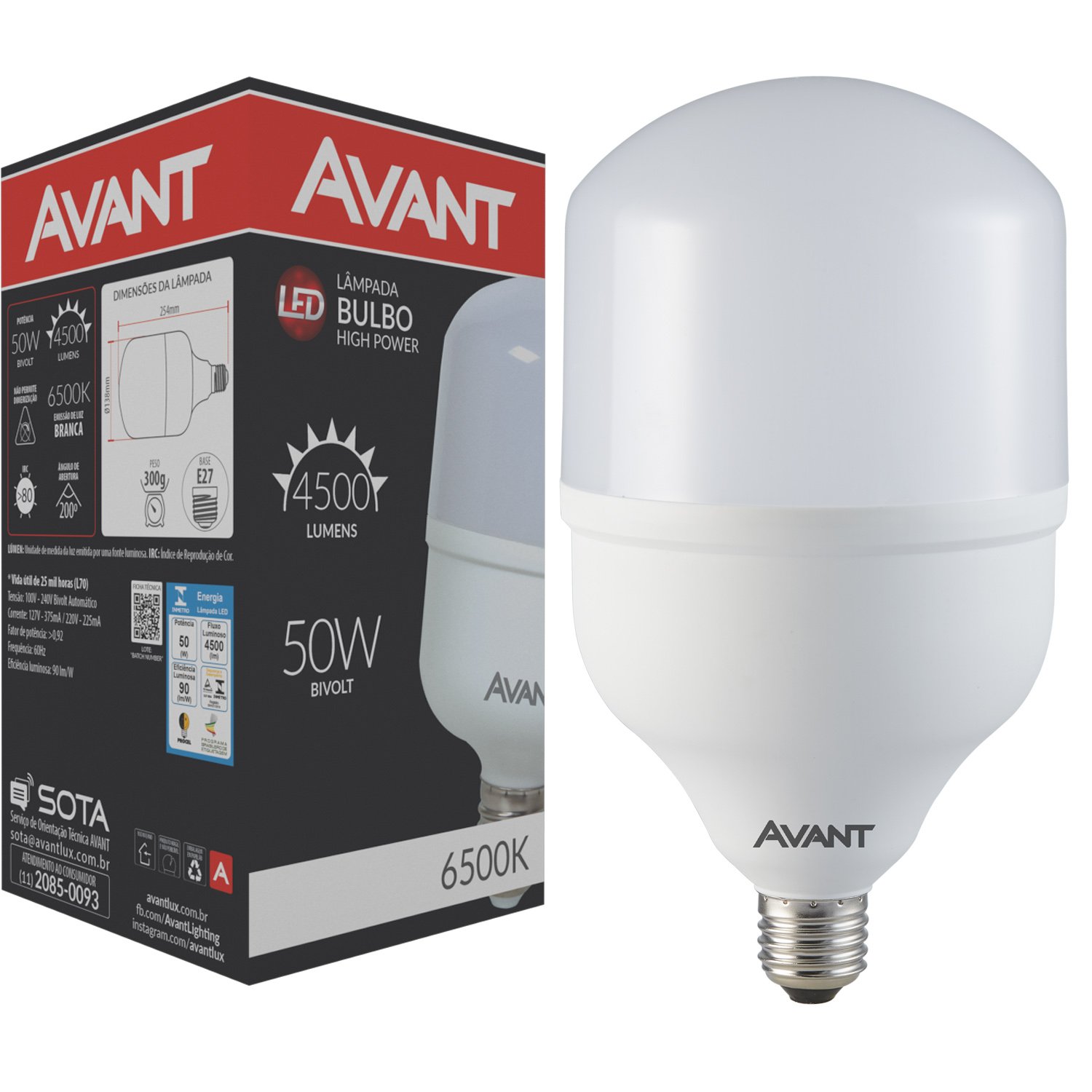 Lâmpada Led High Power 50W Bivolt