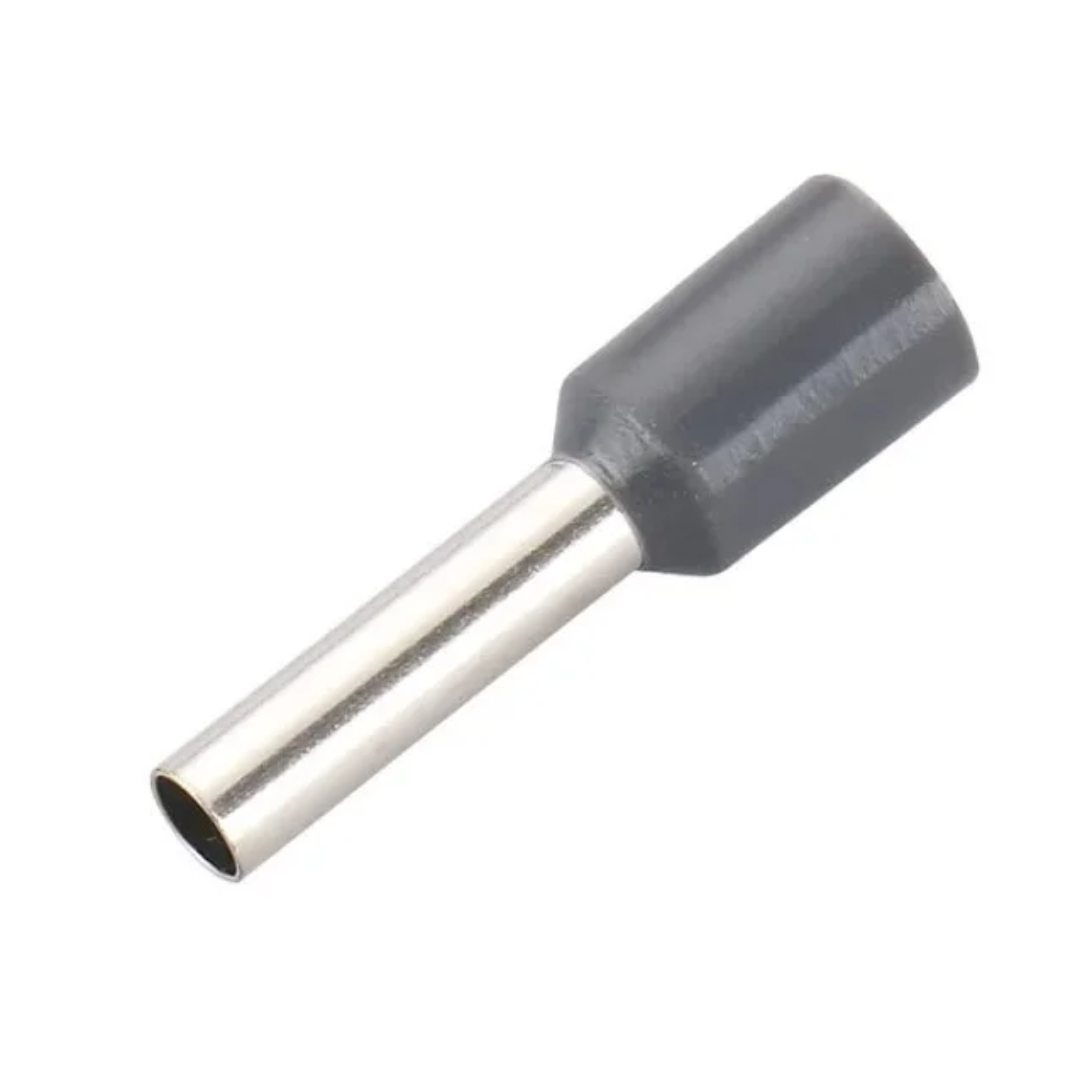 Terminal Pré-Isolado Pino Tubular 4,0mm² - Cinza - 50 Unidades