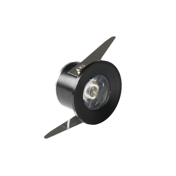Mini Spot Led de Embutir Redondo 1W 3000K Preto