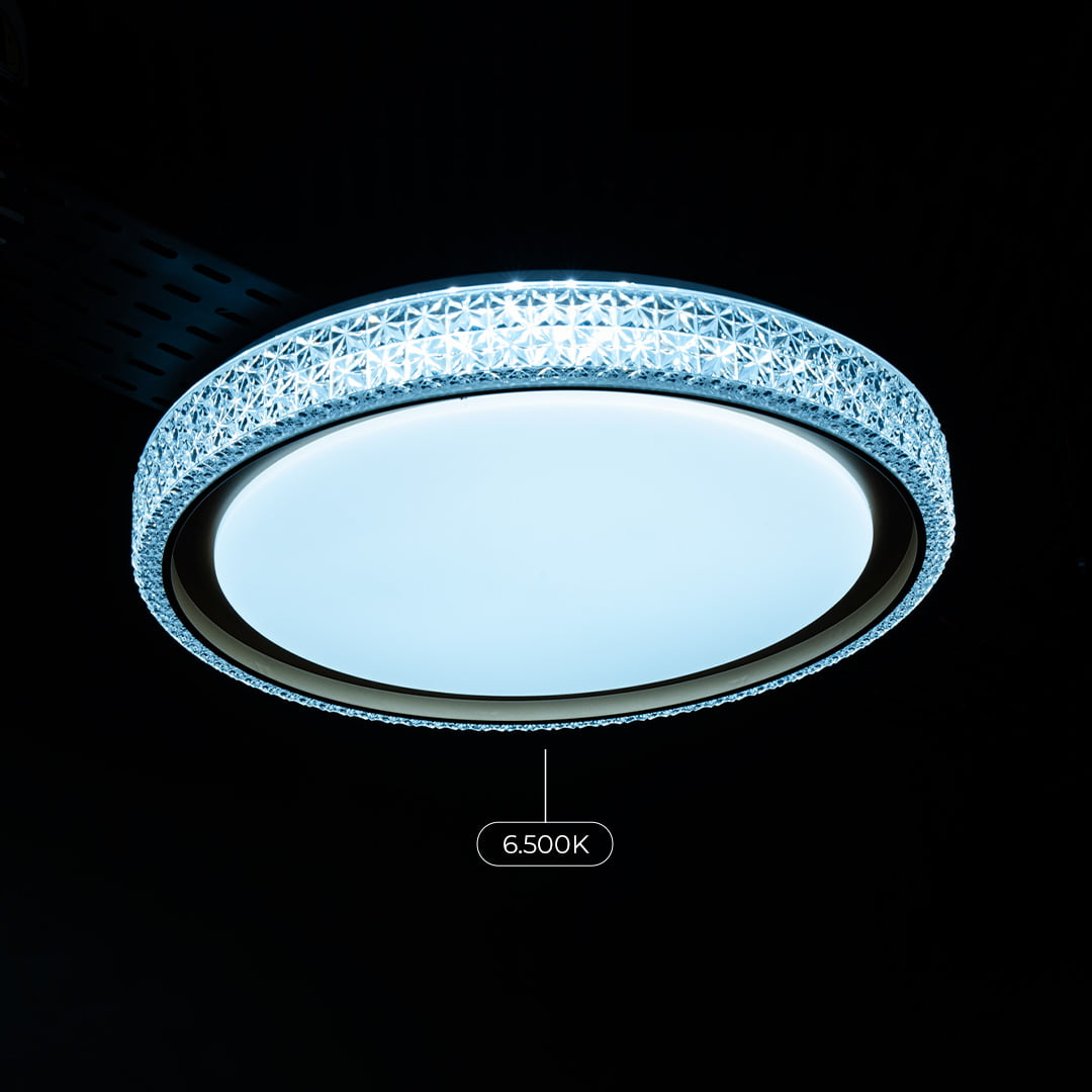 Painel LED Kenle 36W Cristal Quadrado Dourado