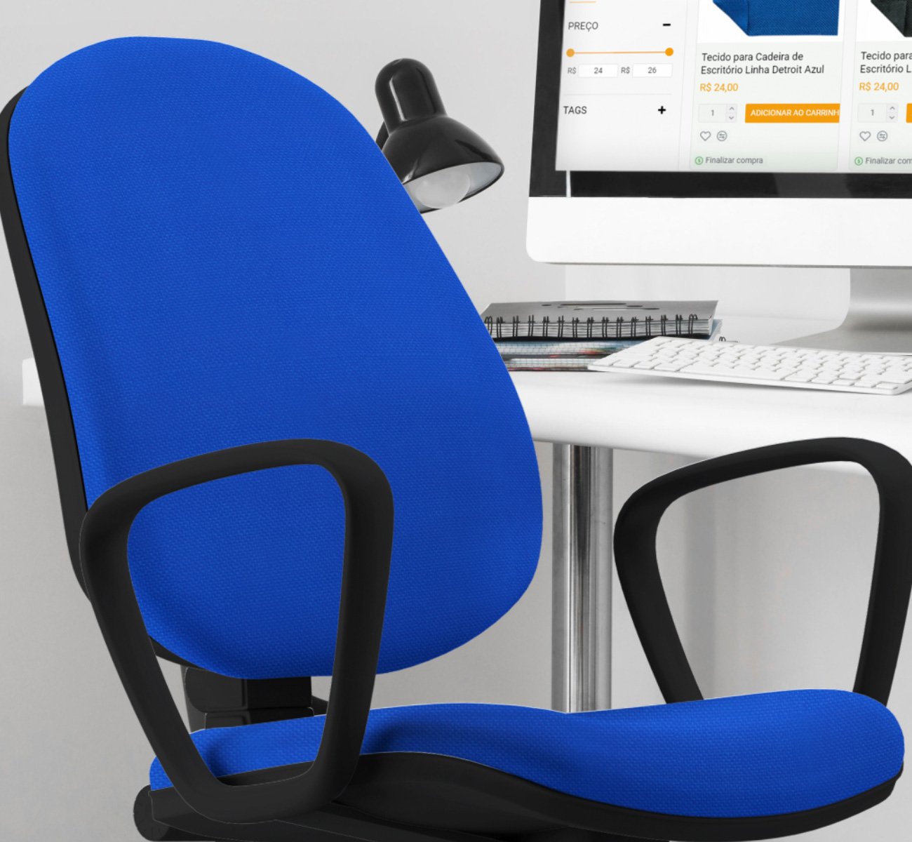 Tecido para Cadeira de Escritório Linha Detroit Azul