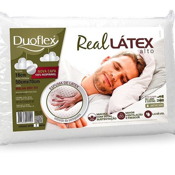 Travesseiro Natural Látex 50 x 70 - Duoflex - 16 cm Travesseiro Natural Látex 50 x 70 - Duoflex - 16 cm