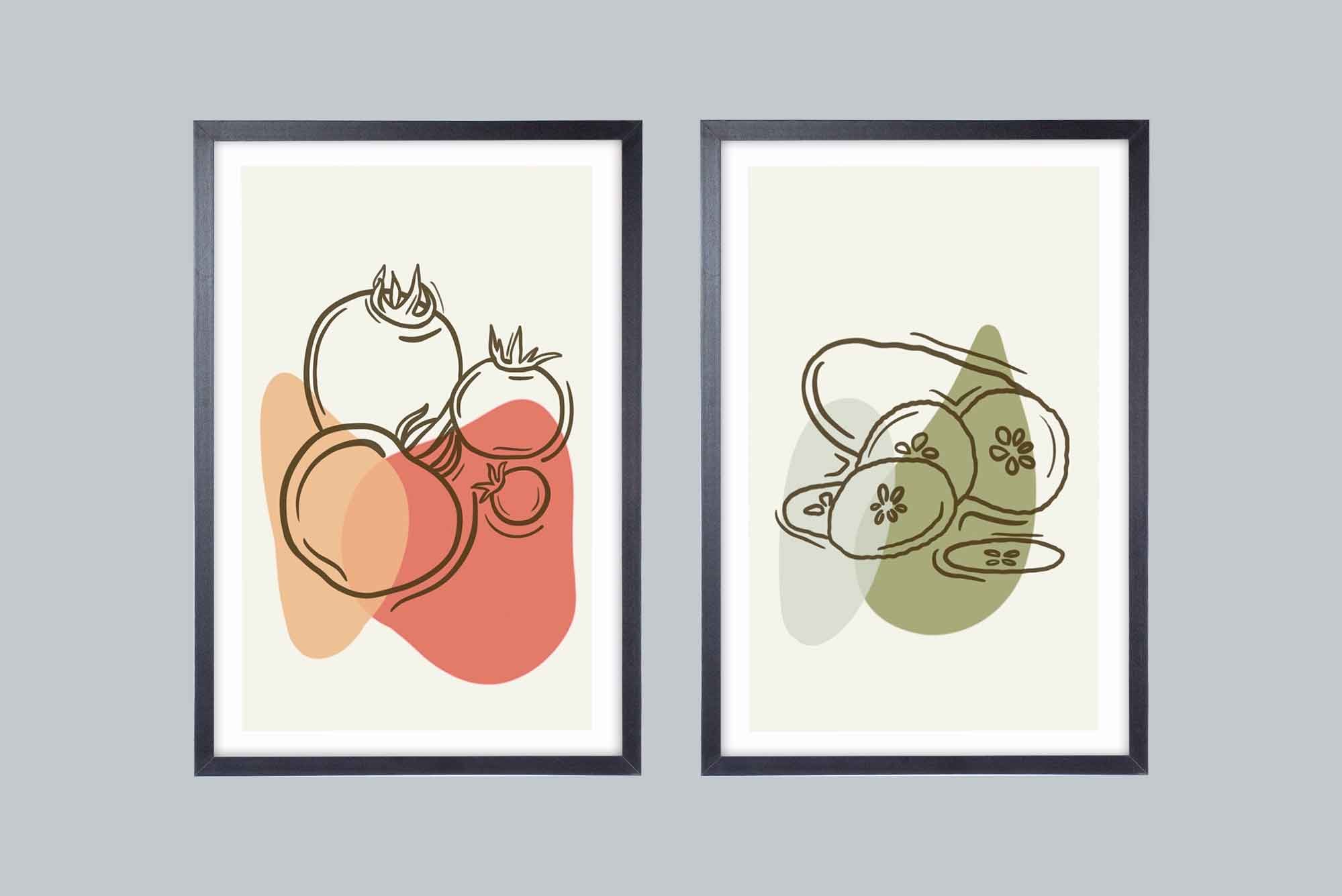 Quadro Decorativo Duplo Tomate X Pepino