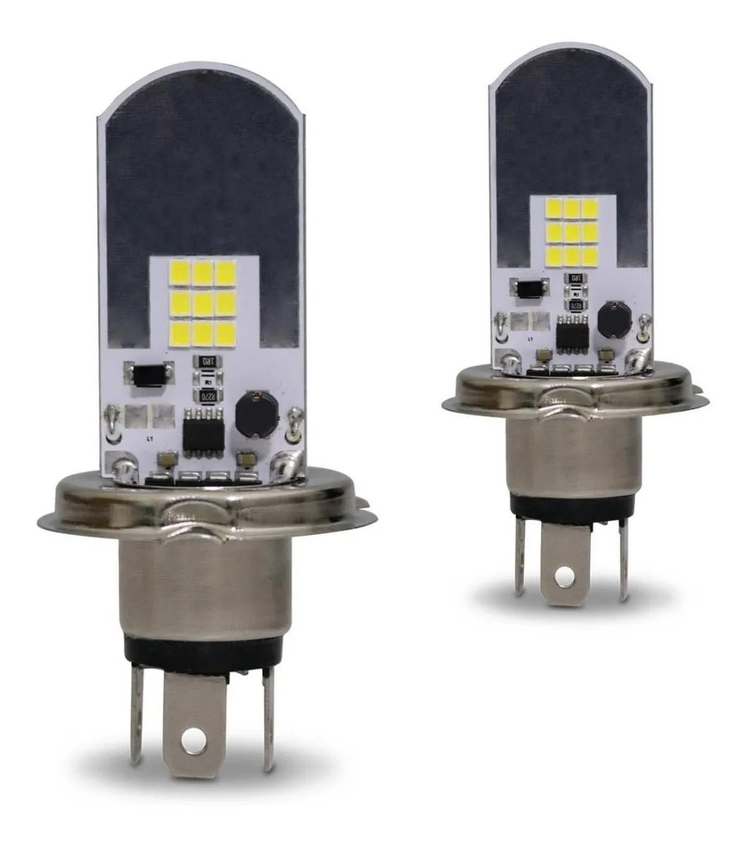 Lâmpada LED H4 Bivolt 12/24V 20W Branco 6500K Par Autopoli