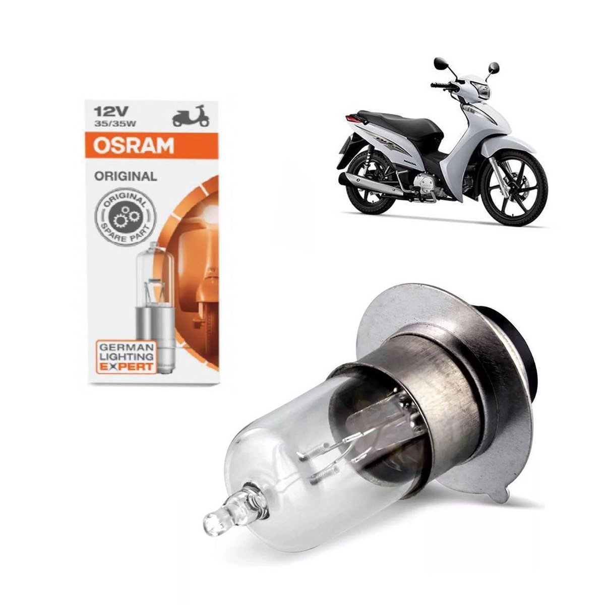 Lâmpada Halógena M5 Moto 35W Original Osram