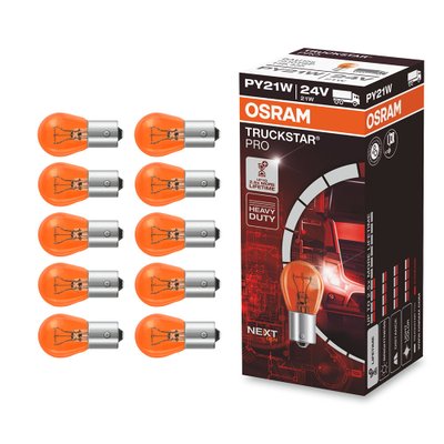 Lâmpada TruckStar Next GEN PY21W Ambar com 10 Peças Osram