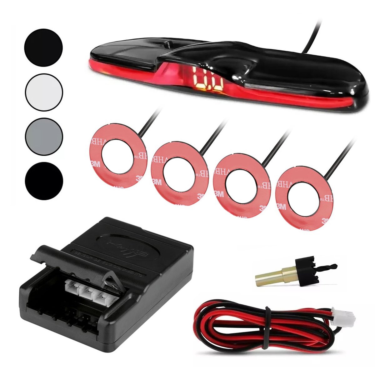 Sensor Universal Estacionamento Embutido 16,5mm KX3 Preto