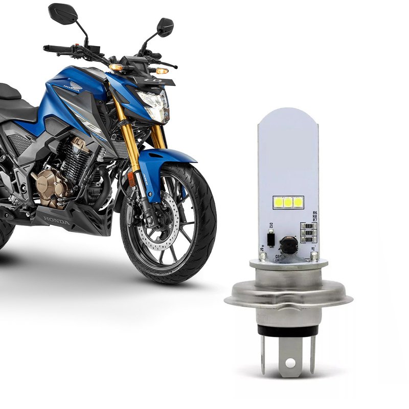 Lâmpada LED H4 Moto 5W 6000K Super Branca Rayx