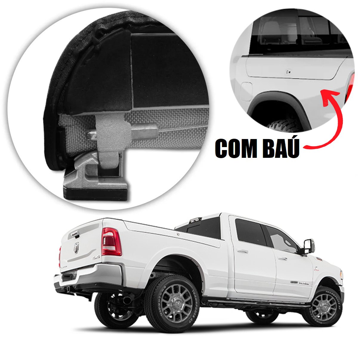 Lona Capota Marítima Dodge RAM 2500 2016 à 2023 LFF195 Flash Cover