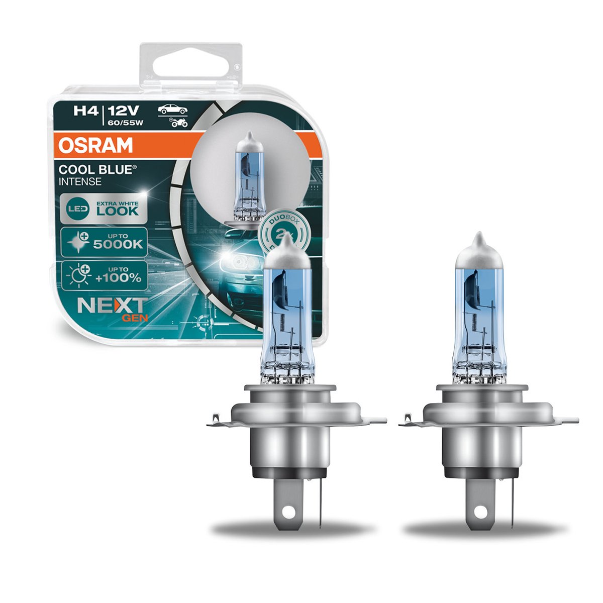 Lâmpada Cool Blue H4 Next GEN 5000k Efeito Led Osram (Par)