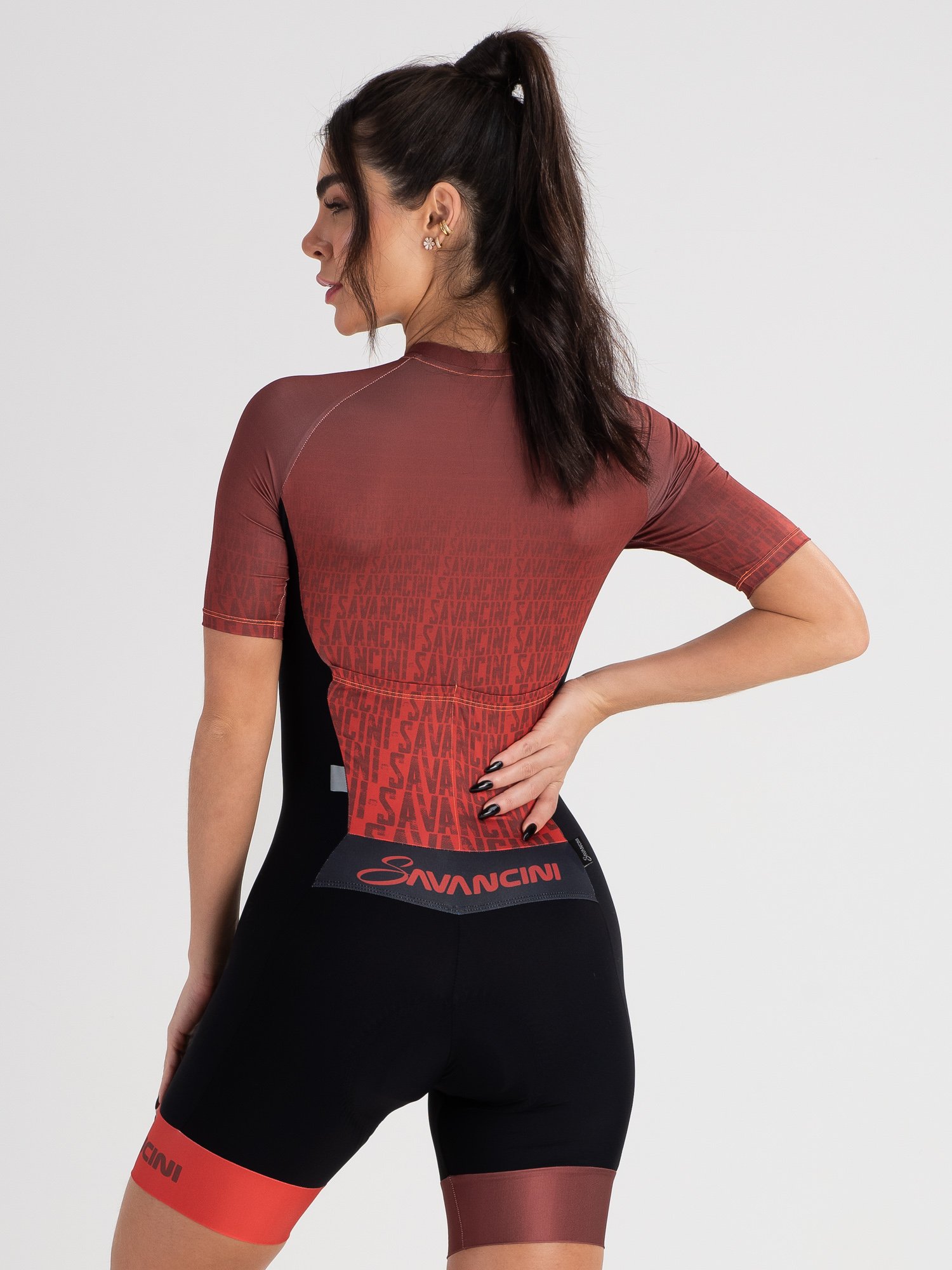 Macaquinho De Ciclismo Feminino Savancini Infinity Rubi