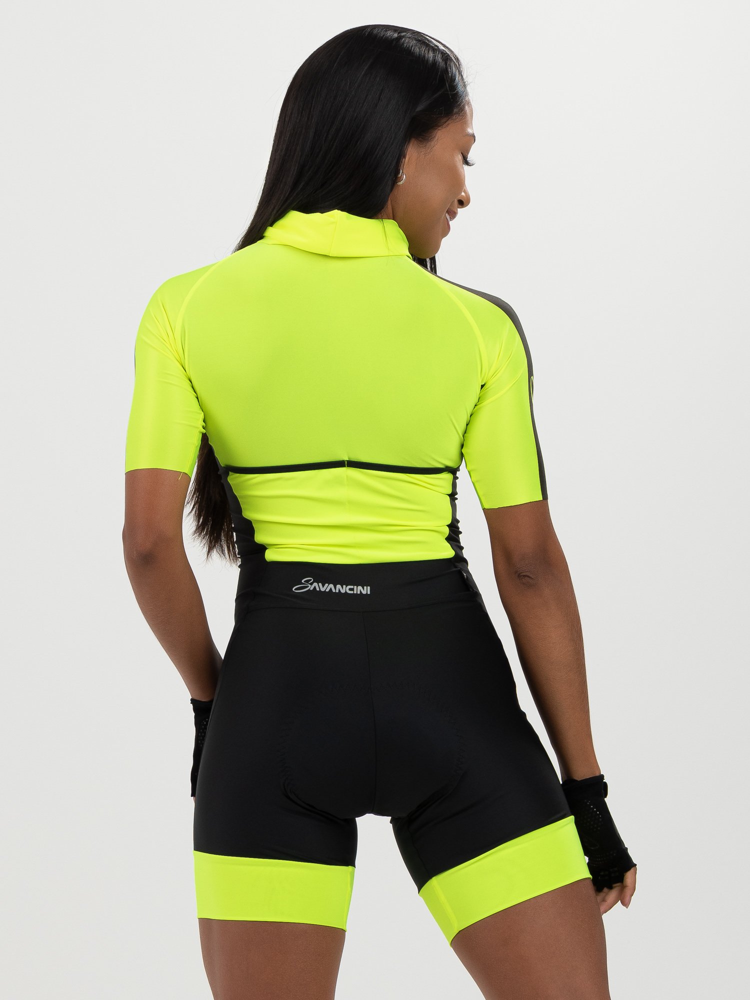 Macaquinho De Ciclismo Feminino - Forro GEL - Impulse Amarelo Savancini