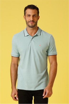 Polo Masculina em Piquet Verde My