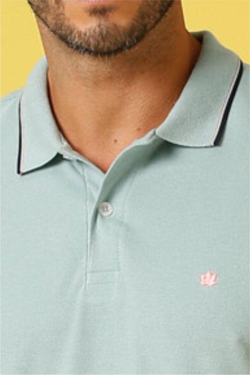 Polo Masculina em Piquet Verde My