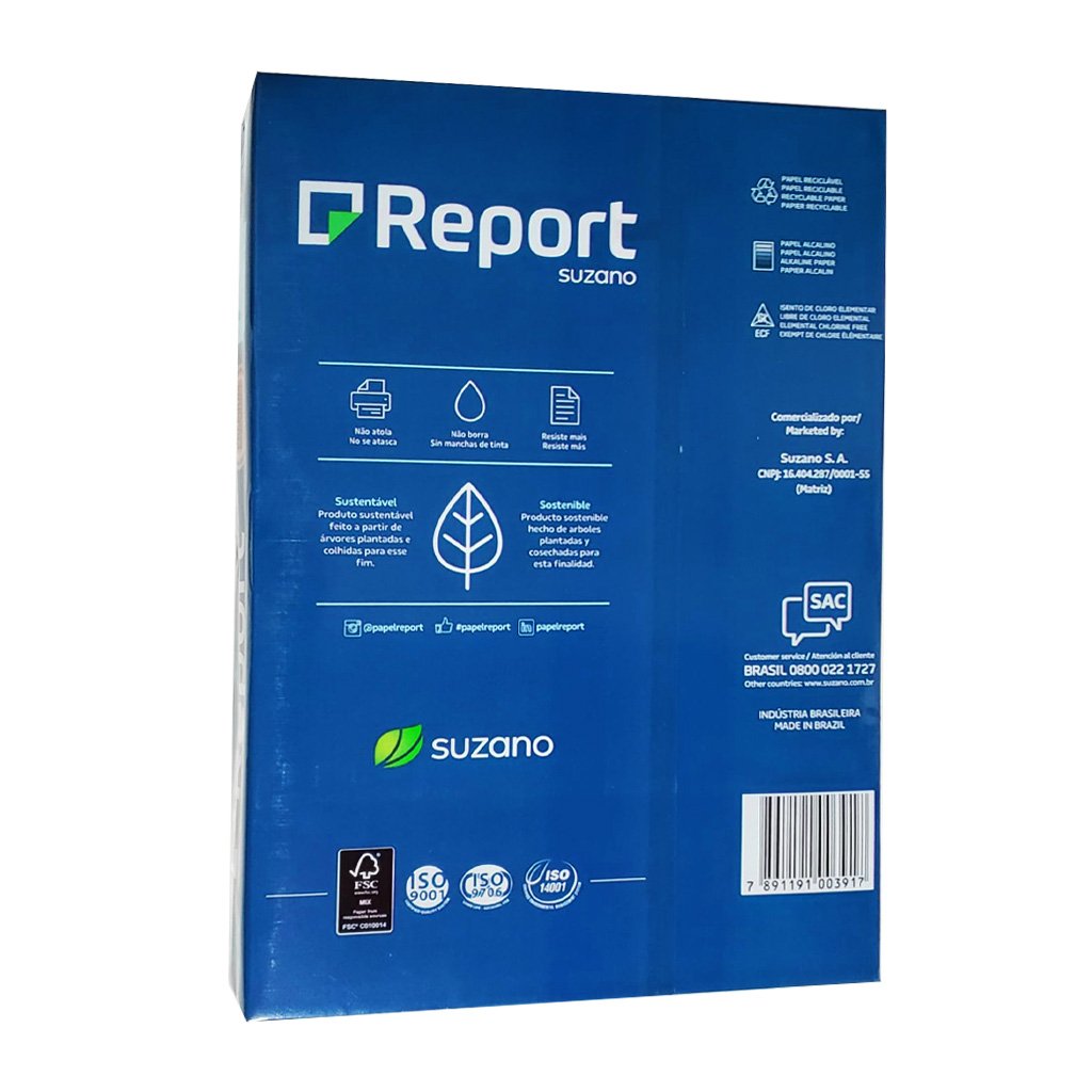 Papel Sulfite Report 75g Colorido – Resma 500 Folhas A4 Rosa