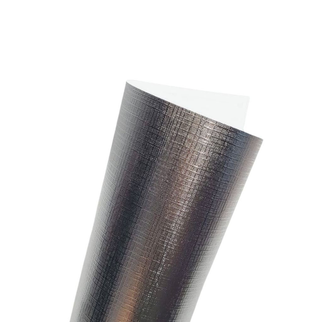 Papel Laminado Telado Pacote com 10 folhas A4 Prata - 250G/m²