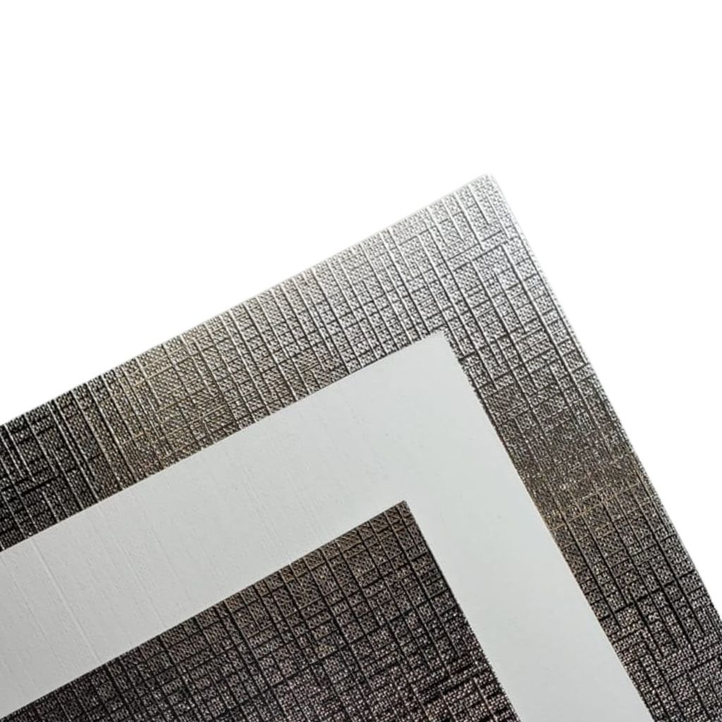 Papel Laminado Telado Pacote com 10 folhas A4 Prata - 250G/m²